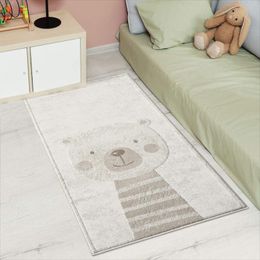 Carpet City Kinderteppich »MARA710« rechteckig 11 mm Höhe Kinderzimmer, Kurzflor, robust, Tiere, Spielzimmer Creme Obermaterial: 70% Polypropylen,...