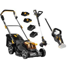 Texas Akkurasenmäher »SET 20V, 3in1, inkl. 2xAkku 20V/2, 0Ah und 2xLadegerät« Rasenmäher LMX2044, Trimmer GTX2000 und Heckenschere Schwarz...