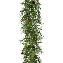 Creativ green Winterliche Kunstpflanze »Weihnachtsdeko, Weihnachtsgirlande« Girlande mit Zapfen, 187 cm grün