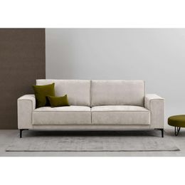 Places of Style 3-Sitzer »3er Sofa Oland, Struktur, Flachgewebe, Luxus-Microfaser, Boucle« 224 cm, Wellenunterfederung, Skandi-Design, Metallfüße...