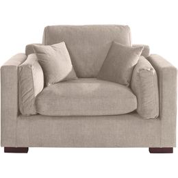 Home Affaire Loveseat &raquo;Fresh Pond Sessel&laquo; weicher Sitzkomfort, incl. Zierkissen, B/T/H: 140/96/95 cm beige 100% Polyester