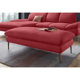 W.Schillig Hocker &raquo;enjoy&MORE&laquo; F&uuml;&szlig;e bronze pulverbeschichtet, Breite 151 cm rot Chenille-Flachgewebe R66 (85% Polyester, 15% Nylon);Longlife Xtra-