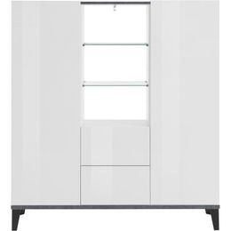 Inosign Highboard »Sunrise« Breite 120 cm weißHG/schiefer Maße B/T/H: ca. 120/40/120 cm