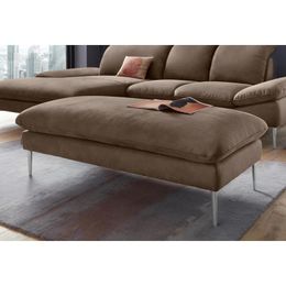 W.Schillig Hocker &raquo;enjoy&MORE&laquo; F&uuml;&szlig;e Chrom gl&auml;nzend, Breite 151 cm braun Chenille-Flachgewebe R66 (85% Polyester, 15% Nylon);Longlife Xtra-Leder Z59: 