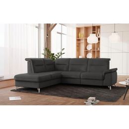 Sit & More SIT&MORE Ecksofa »Astoria L-Form« wahlweise mit motorischer Relaxfunktion anthrazit