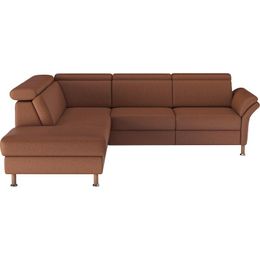 Home Affaire Ecksofa »Calypso L-Form« mit Relaxfunktion motorisch im Sofa 2, 5- Sitzer haselnuss