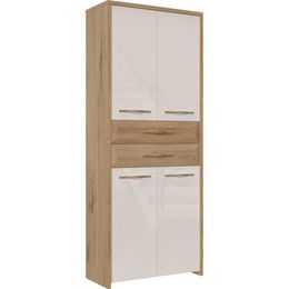 Home Affaire Garderobenschrank &raquo;Gala&laquo; hochwertig UV lackiert, Soft-Close-Funktion, H&ouml;he 192cm beige MDF, Spanplatte