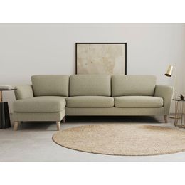 Home Affaire Ecksofa &raquo;MARSEILLE (279/152cm),L-Form, Rec. rechts/links, verschiedene Bez&uuml;ge&laquo; Massivholzbeine Eiche, Landhausstil, Wellenunterfederung 