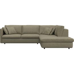 FLEXLUX Ecksofa »Lovane, elegant und zeitlos, bequem, L-Form« Weich & anschmiegsam, große Sitztiefe auf Kaltschaum, Dekokissen inkl. Fall Green