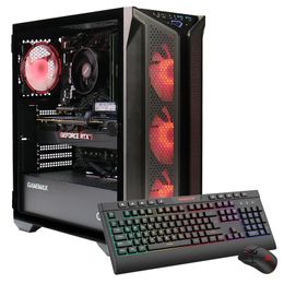 GAMEMAX Gaming-PC »Brufen C1 7427« Windows 11, DDR5 RAM schwarz WLAN AC, ARGB-Beleuchtung Front, 4x USB 2.0/1.1, 1x PS/2, 2x USB 3.2 Gen 1, 1x...