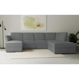 Home Affaire Wohnlandschaft »Lavars Schlafsofa« mit Bettfunktion und Stauraum, in zwei verschiedenen Bezugsqualitäten grey