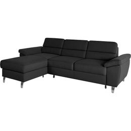 Sit & More SIT&MORE Ecksofa »Sorano L-Form« wahlweise mit Bettfunktion und Bettkasten schwarz
