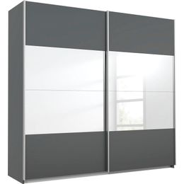 Rauch Schwebetürenschrank »Quadra« mit Spiegelelementen grau metallic/Spiegel