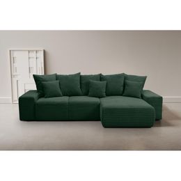 WERK2 Ecksofa »Riwa, modernes Sofa zum Kuscheln und Entspannen, Breite 300cm, L-Form« Trendiges Ecksofa mit vielen Kissen, Schlaffunktion &...