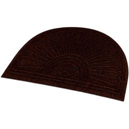 wash+dry by Kleen-Tex Fu&szlig;matte &raquo;DUNE Halfmoon dark brown&laquo; halbrund 8 mm H&ouml;he Schmutzfangmatte, rutschhemmend, In- und Outdoor geeignet, waschbar...