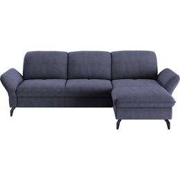 Sit & More SIT&MORE Ecksofa »Leandro L-Form« Wahlweise mit Bett-, Kopfteil - und Armlehnfunktion, sowie Bettkasten deep blue