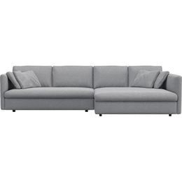 FLEXLUX Ecksofa &raquo;Lovane&laquo; Weich & anschmiegsam, gro&szlig;e Sitztiefe auf Kaltschaum, Dekokissen inkl. grau 100% Polyester