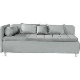 Alina Schlafsofa &raquo;Kiana&laquo; mit Bettkasten und Zierkissen, Liegefl&auml;che 90/200 cm oder 100/200 cm grau Struktur TMD (100% Polyester)