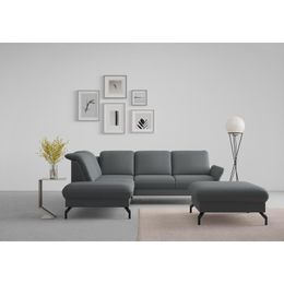 Sit & More SIT&MORE Ecksofa »Fashion L-Form« wahlweise mit Kopfteilverstellung und Vorziehsitz, motorisch dunkelgrau