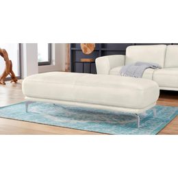 W.Schillig Hocker &raquo;montanaa&laquo; mit Metallf&uuml;&szlig;en in Silber matt, Breite 141 cm wei&szlig;