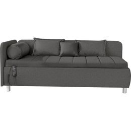Alina Schlafsofa »Kiana« Liegefläche 90/200 cm oder 100/200 cm, Bettkasten, Zierkissen-Set blaugrau TMD 39