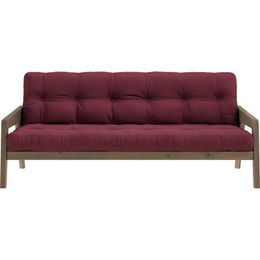 Karup Design Schlafsofa Mit Holzstruktur, inkl. Futonmatratze, Liegefläche 130x190 cm bordeaux