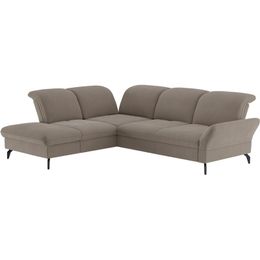 Sit & More sit&more Ecksofa &raquo;Leandro L-Form&laquo; Wahlweise mit Bett-, Kopfteil - und Armlehnfunktion, sowie Stauraum grau 100% Polyester