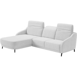 Sit & More SIT&MORE Ecksofa »Blues L-Form« wahlweise mit Klapptisch und USB silver