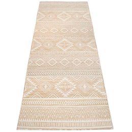 Carpet City Outdoorteppich &raquo;PALM 3522&laquo; rechteckig 5 mm H&ouml;he L&auml;ufer, Wetterfest & UV-best&auml;ndig, f&uuml;r Balkon, Terrasse, K&uuml;che, flach beige Polypropylen