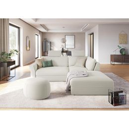 Sit & More sit&more Ecksofa &raquo;Cadabra L-Form&laquo; Breite 243 cm, inklusive Sitztiefenverstellung beige Samtoptik (100% Polyester);Soft clean (98% Polyester, 2% 