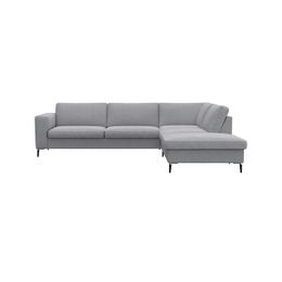 FLEXLUX Ecksofa &raquo;Fiore, super Sitzkomfort durch Kaltschaum im Sitz, L-Form&laquo; breite Armlehnen, F&uuml;&szlig;e Alu+schwarz grau 100% Polyester
