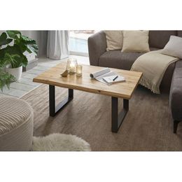 MCA furniture Couchtisch »HAVANNA Wohnzimmertisch« Tischplatte 36mm aufgedoppelt, Baumkanten-Optik, Belastbarkeit 30 kg naturfarben + schwarz +...