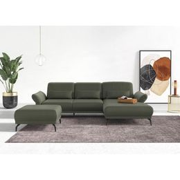 Inosign Ecksofa &raquo;Coco L-Form&laquo; Sitztiefen-, Arm- und Kopfteilverstellung, Cord-Bezug, Fu&szlig;h&ouml;he 15 cm gr&uuml;n 95% Polyester, 5% Polyamid
