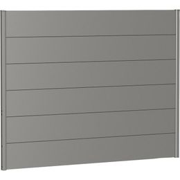 BioHort Sichtschutzelement 6 Metall-Paneele und 2 F&uuml;hrungsschienen, LxH: 180x137 cm quarzgrau-metallic