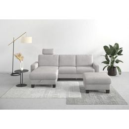 Home Affaire Ecksofa »Summer L-Form« mit Recamiere, mit oder ohne Bettfunktion und Bettkasten, Cord-Bezug silber