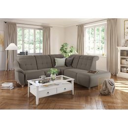 Home Affaire Ecksofa &raquo;Boston L-Form&laquo; Kopfteilverstellung an jeder Sitzfl&auml;che, wahlweise Relaxfunktion savannah