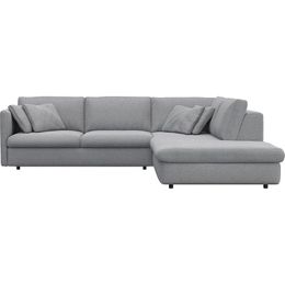 FLEXLUX Ecksofa &raquo;Lovane, elegant und zeitlos, bequem, L-Form&laquo; Weich & anschmiegsam, gro&szlig;e Sitztiefe auf Kaltschaum, Dekokissen inkl. Sophisto Grey
