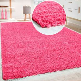 Paco Home Hochflor-Teppich &raquo;Sky 250&laquo; rechteckig 34 mm H&ouml;he gewebt, Uni-Farben, intensive Farbbrillanz, auch als L&auml;ufer erh&auml;ltlich pink...