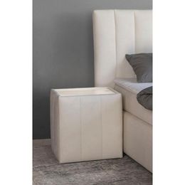 Inosign Nachttisch »Effy« passend zum Polsterbett, Boxbett oder Boxspringbett Effy cream + plexi milchglas