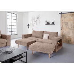 LOOKS by Wolfgang Joop 4-Sitzer &raquo;Looksvb&laquo; Verwandlungssofa: aus Sofa wird Sofa mit 2 Hockern, mit Regalfunktion beige