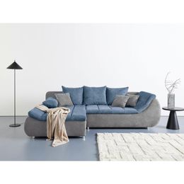 Inosign Ecksofa »Imola, elegant und modern, aktuelle Steppung im Sitz, bequem, L-Form« frei im Raum stellbar, wahlweise mit Bettfunktion und...