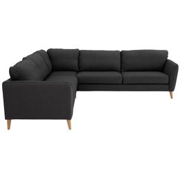 Home Affaire Ecksofa »MARSEILLE 278/278 cm, L-Form, Webstoff, Flachgewebe, Filzoptik« gleichschenklig, Massivholzbeine, Landhausstil,...