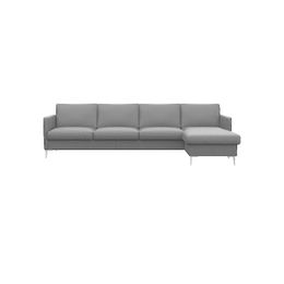 FLEXLUX Ecksofa »Fiore, L-Form, bequem und komfortabel durch hochwertigem Sitzaufbau« schmale Armlehnen, Kaltschaum, Füße Alu Deep Black
