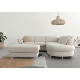 Sit & More sit&more Ecksofa &raquo;Apulia L-Form&laquo; wahlweise Bettfunktion, Bettkasten und Kopf- und Armteilverstellung beige Webstoff (100% Polyester);Struktur weich (