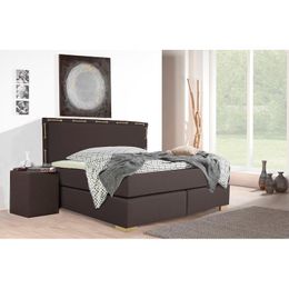 Home Affaire Boxspringbett &raquo;&raquo;Marlou&laquo;&laquo; inkl. Topper, 3 Breiten, 3 H&auml;rtegrad-Ausf&uuml;hrungen grau Struktur fein (100% Polyester)