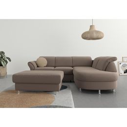 Sit & More sit&more Ecksofa &raquo;Apulia L-Form&laquo; wahlweise Bettfunktion, Bettkasten und Kopf- und Armteilverstellung grau Webstoff (100% Polyester);Struktur weich (90