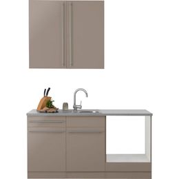 Wiho-K&uuml;chen WIHO K&Uuml;CHEN K&uuml;chenzeile &raquo;Chicago&laquo; wahlweise mit E-Ger&auml;ten, Breite 160 cm K&uuml;che: braun + Front: Tr&uuml;ffel Glanz + Korpus: tr&uuml;ffelfarben +...