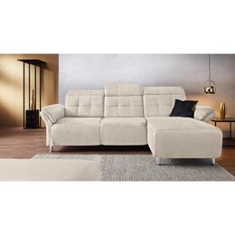 Places of Style Ecksofa »Manhattan L-Form« 2 Sitze mit elektrischer Relaxfunktion, verstellbare Armlehnen creme