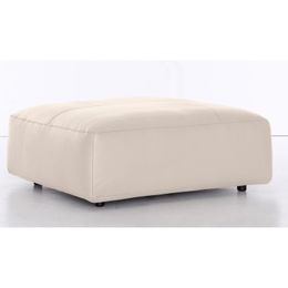 Musterring Hocker &raquo;LUCIA&laquo; beige Flachgewebe VALMONT (60% Baumwolle/40% Leinen);Leder PURO, pigmentiertes Leder;Microfaser CRONA (100% Polyester);Flachgewebe 