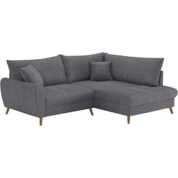 Ecksofa &raquo;Blackburn II, L-Form&laquo; Mit Kaltschaumpolsterung bis 140 kg belastbar grau Stripes (92% Polyester / 8% Nylon)
